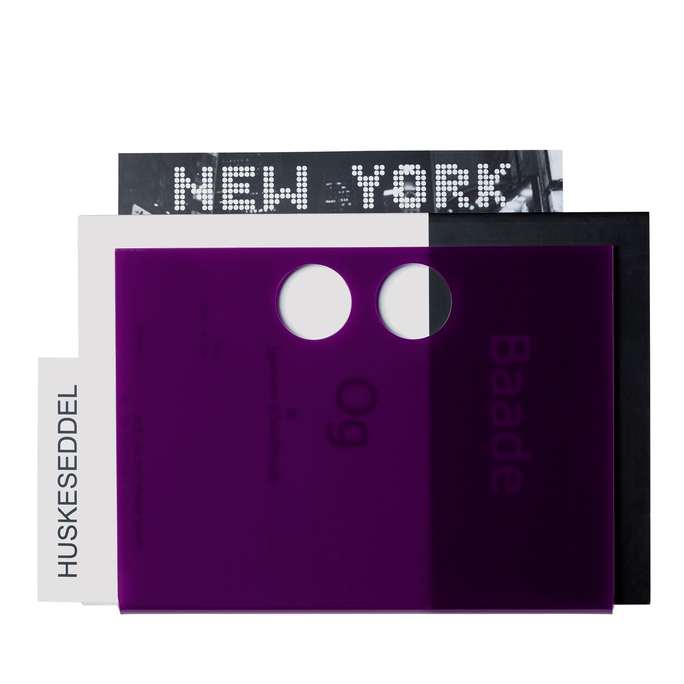 Purple acrylic magazine holder from Neon Living
