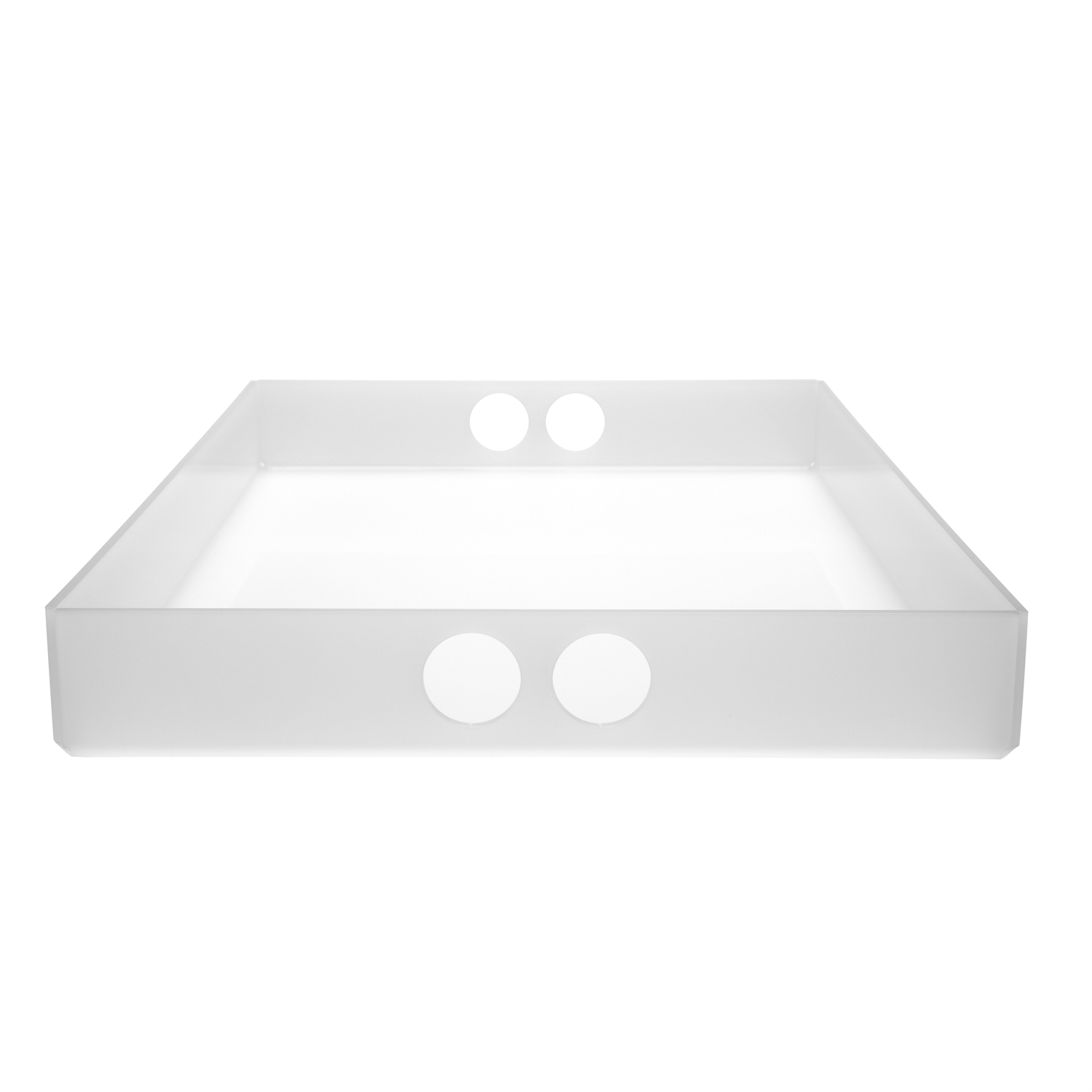 Small white acrylic serving tray from Neon Living